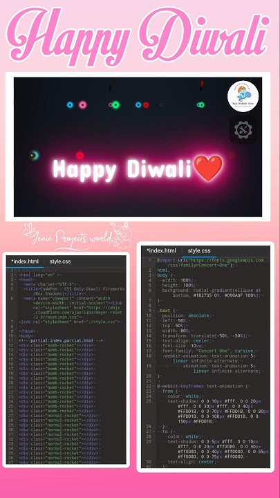How to make Diwali Wishes using HTML and CSS😊🎊 #htmlandcss #diwaligreetings - YouTube