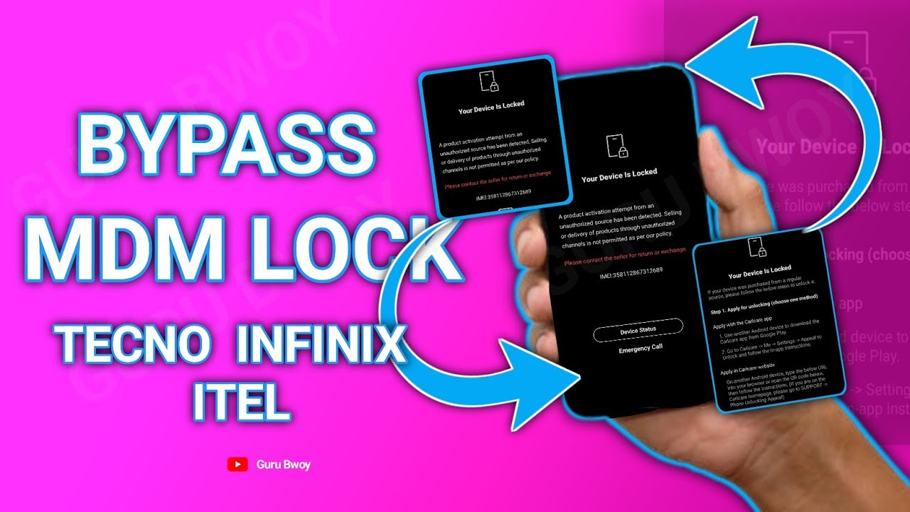 FIX MDM Lock || Remove Tecno, inFinix, iTel MDM Lock without PC, MDM ...