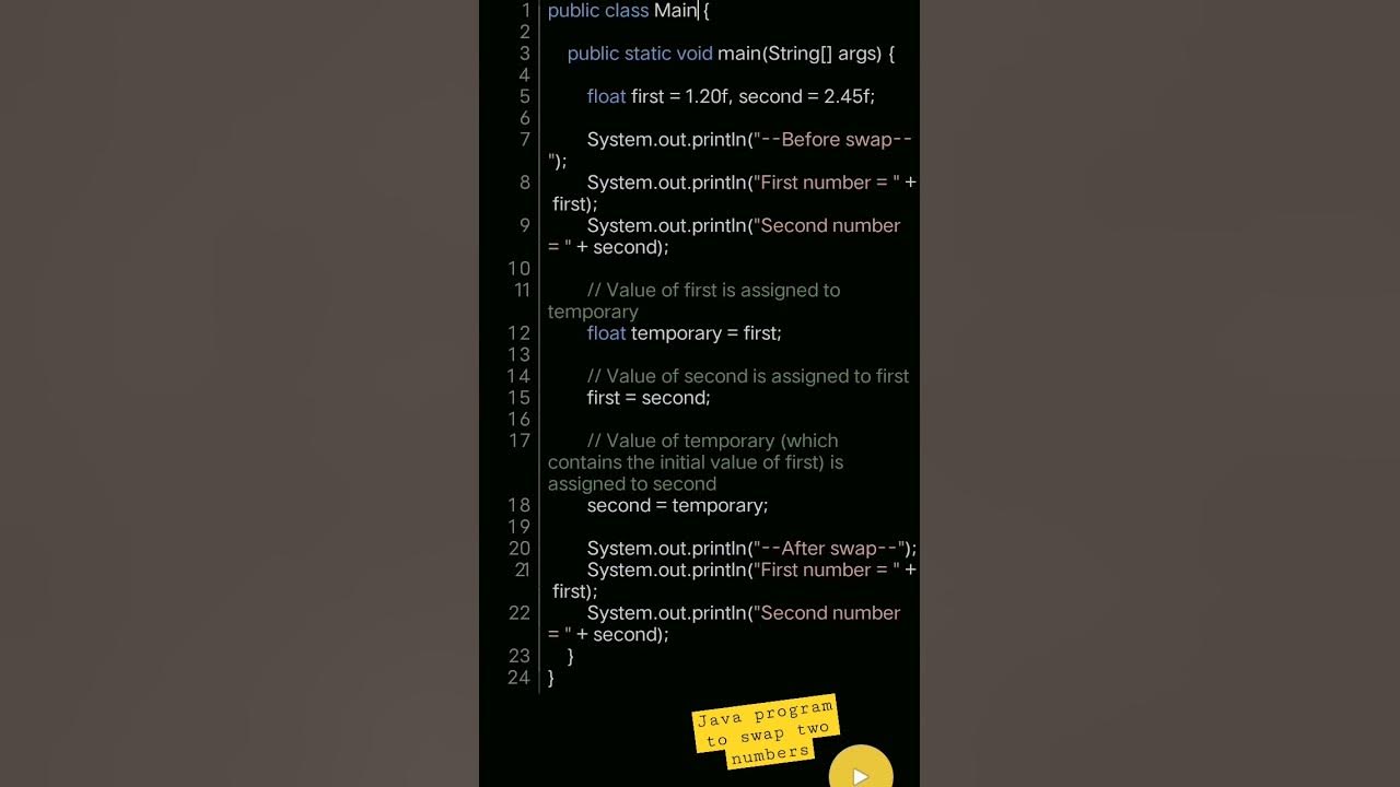 Java Program To Swap Two Numbers Shorts Programming Javaprogramming Youtube
