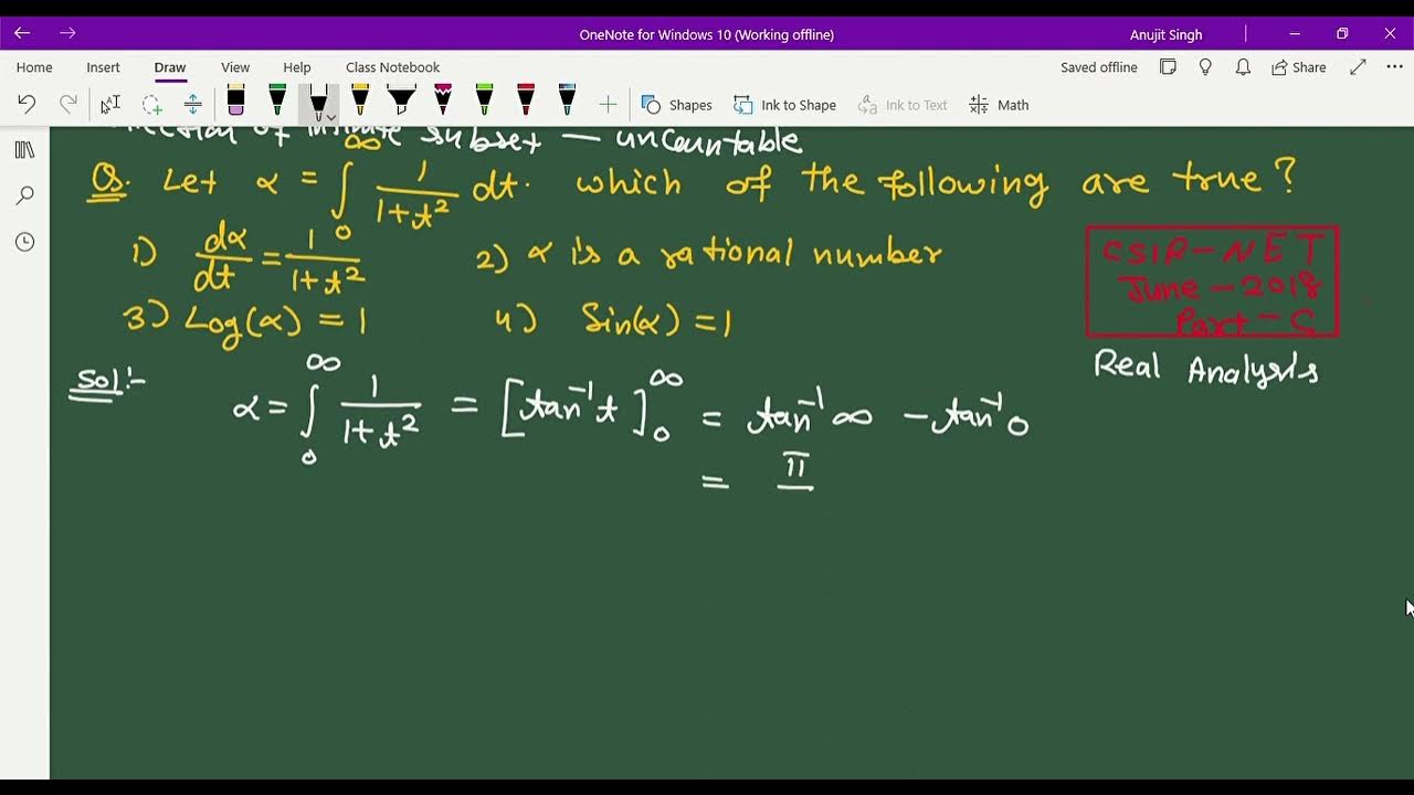CSIR-NET June 2018 Real Analysis Part-C Solution - YouTube