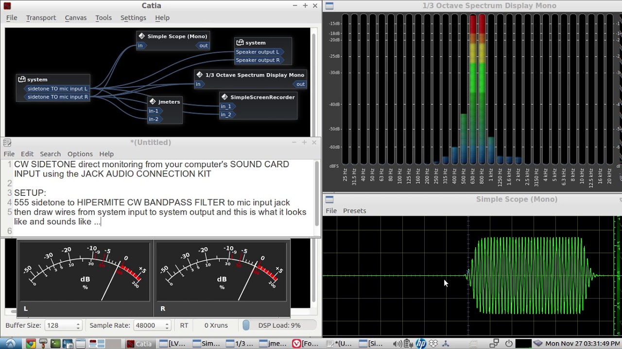 Real time CW SIDETONE monitoring from your computer's SOUND CARD INPUT ...