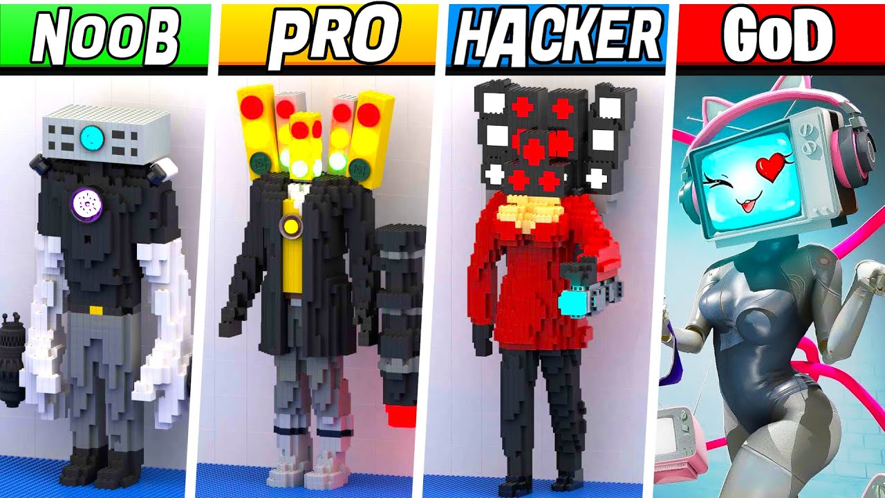 LEGO ALL Characters in Skibidi Toilet (Collection #1) Noob, Pro, HACKER ...