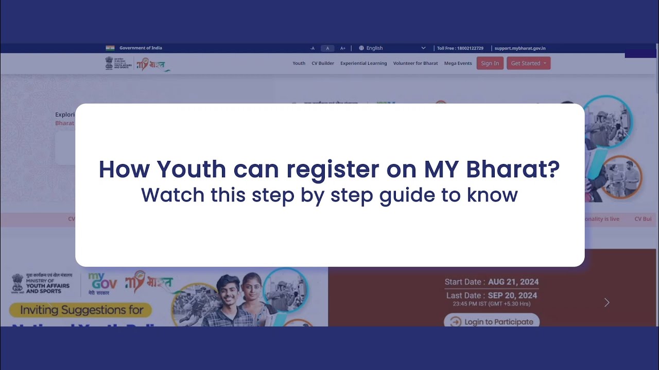 How youth can register on MY Bharat | Step by step guide - YouTube
