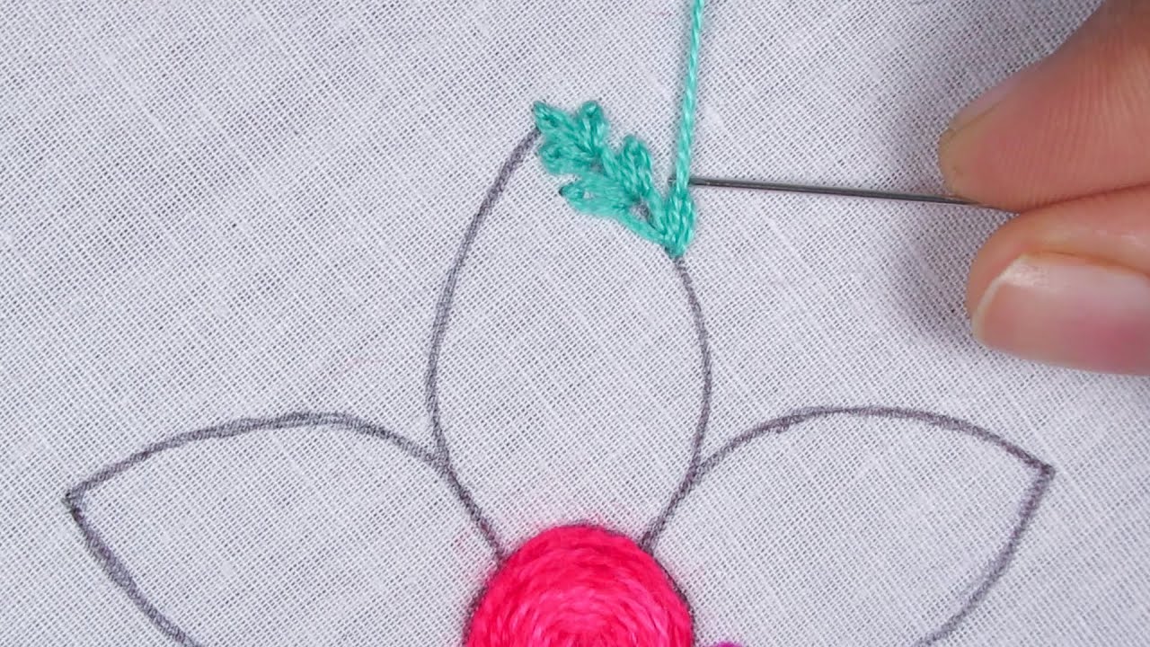 Super Hand Embroidery New Spanish Knotted Feather Stitch, Latest Flower ...