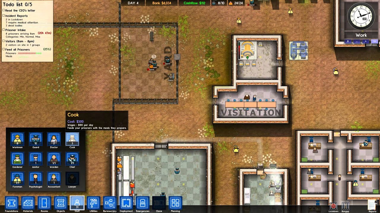 Creating The Perfect Prison: Prison Architect Day 4 - Screaming Bloody ...