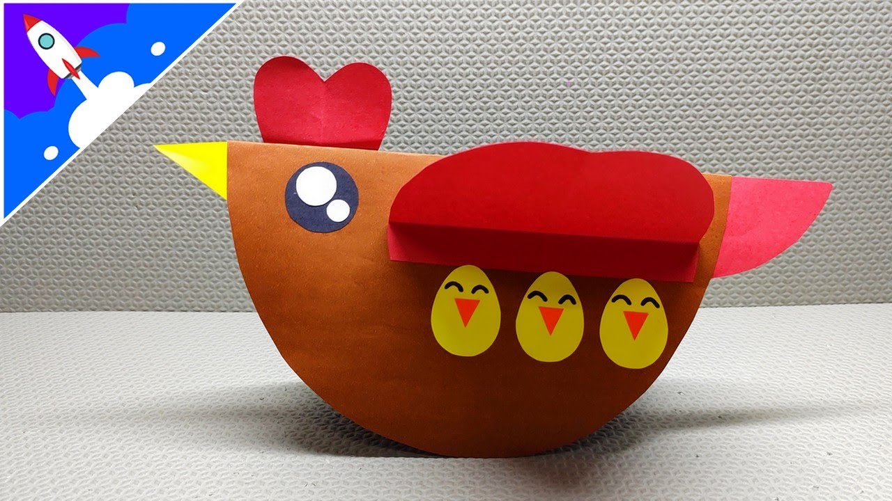 Como fazer uma galinha de papel - YouTube