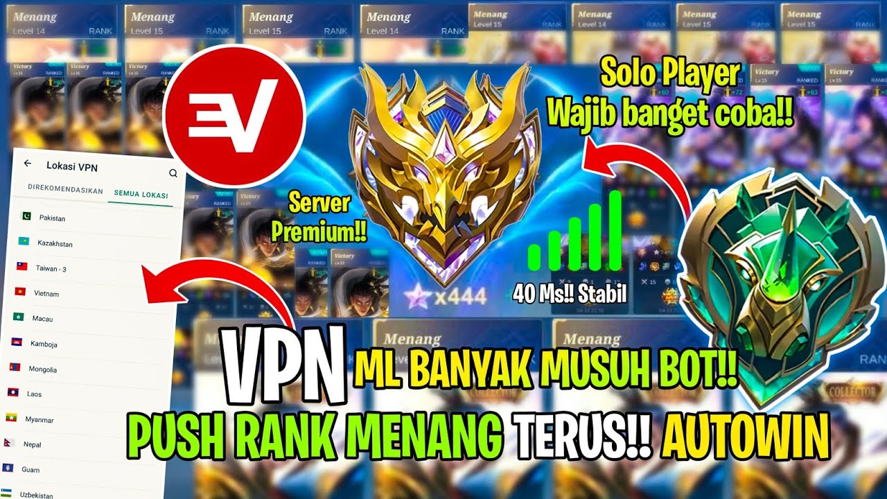 NEW SEASON 31!! CARA PUSH RANK MUSUH GAMPANG PAKAI VPN MOBILE LEGENDS!! BANYAK MUSUH BOT AUTOWIN ...