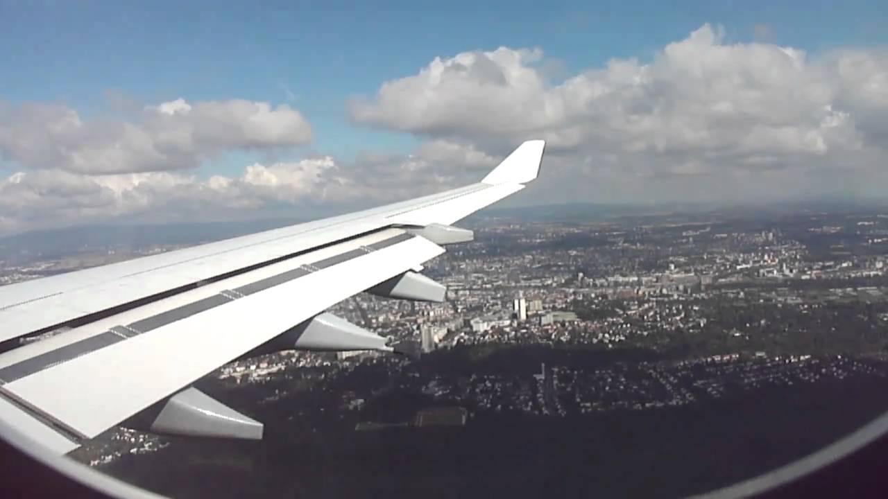 A340-300 LH 421 Boston - Frankfurt landing - YouTube