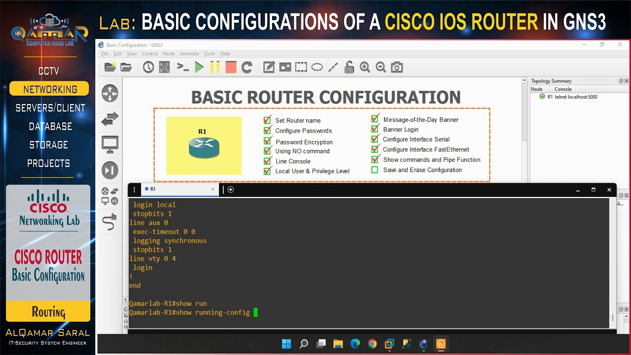 Routing Lab - BASIC CONFIGURATION OF CISCO IOS ROUTER - YouTube