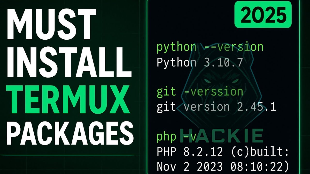 Must Install Termux Packages (2025)| Setup before Tools | Hackie - YouTube