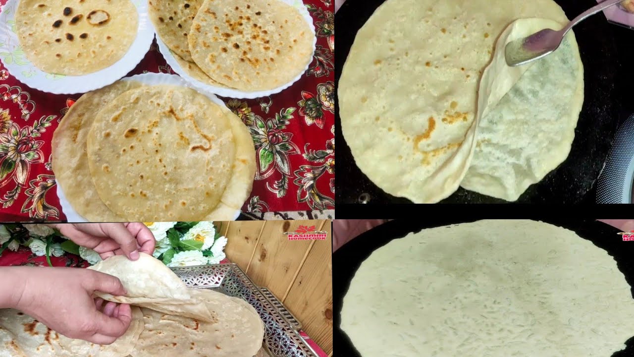 kashmiri phulka recipe // kashmiri roti recipe // kashmiri baateh czout ...