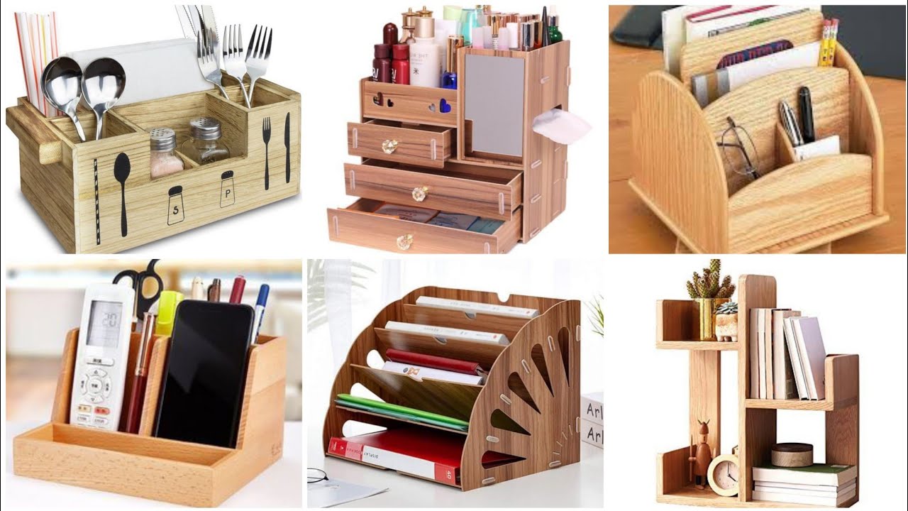 Wooden decorative Table organizer multi purpose uses ideas - YouTube
