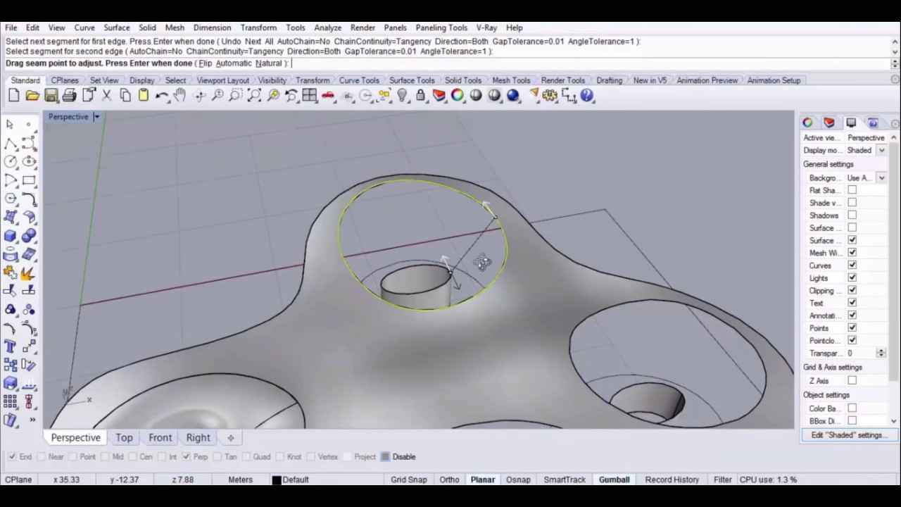 Rhino 5.0 - Basics of surface modeling part 2 - Arch431 - 1438 B - YouTube