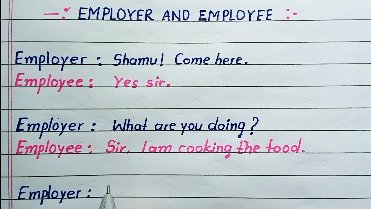Conversation between Employee & Employer in Writing. - YouTube