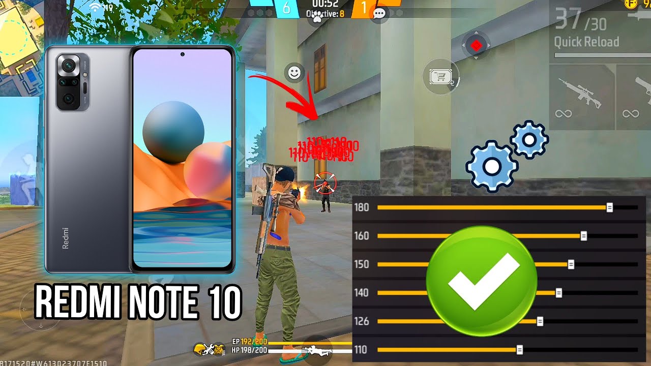 Redmi Note 10 free fire sensitivity setting⚙️ | Redmi Note 10 free fire ...