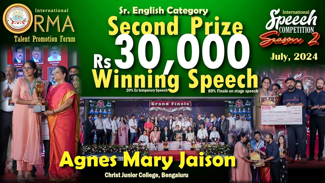 ORMA International Speech Competition, Season 2, 2024 - Sr Eng2nd Prize ...