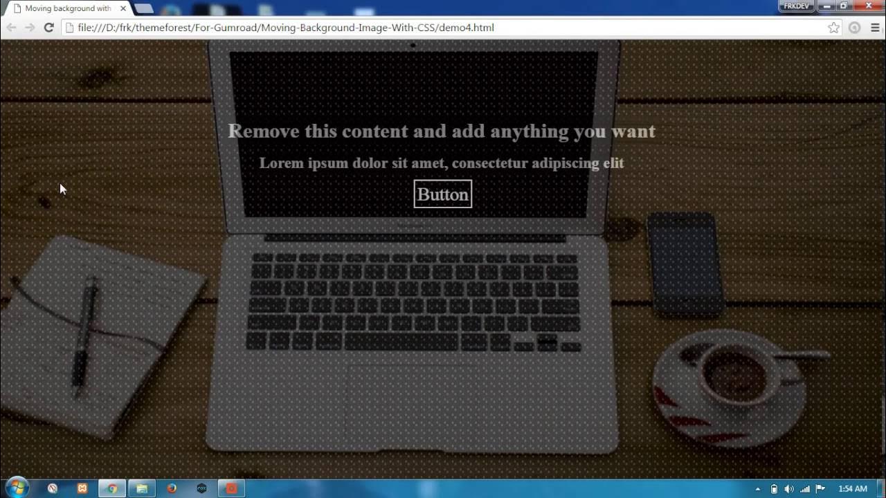 Pure CSS Moving Background Image - CSS Animation with keyframes - YouTube