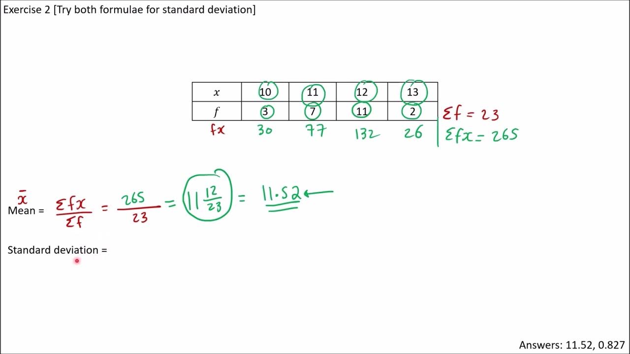 Grade 13 [S1]: Rep of data (standard deviation and variance) - YouTube