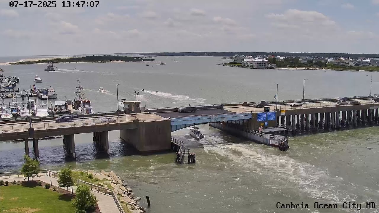 Cambria Bayview and Route 50 bridge Live Webcam - Ocean City, MD - YouTube