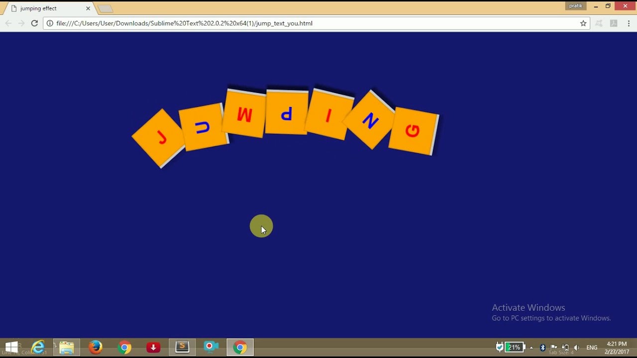 Text Jumping Funny Effectpure Css Youtube