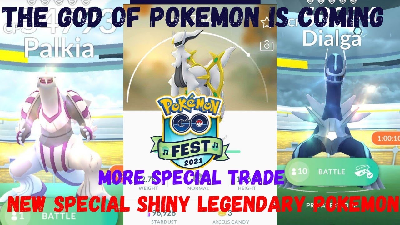GOD OF POKEMON ARCEUS WITH SHINY DIALGA AND PALKIA || SPECIAL TRADE ...