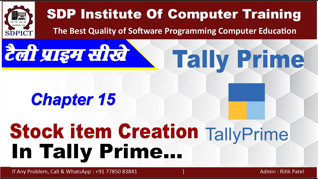 Tally Prime Class 15 Stock Item creation in tally - YouTube