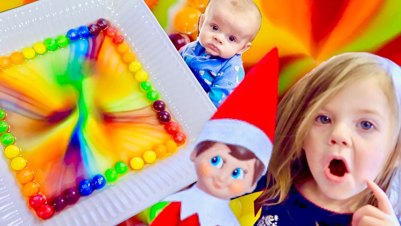 🌈 SKITTLES RAINBOW MAGIC TRICK! 🌈 ELF ON THE SHELF PRANK! 🎄 SENDING YOU ...