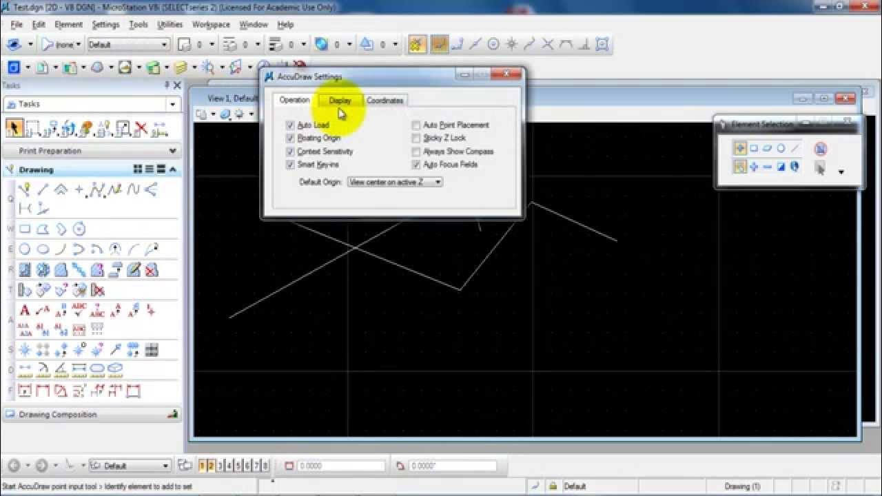 MicroStation V8i_Activate and change coordinate type between (distance ...
