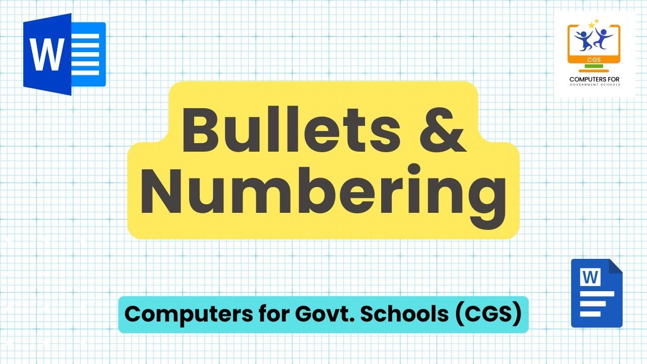 10 Bullets & Numbering - MS Word - 7th Class to 9th Class Students ...
