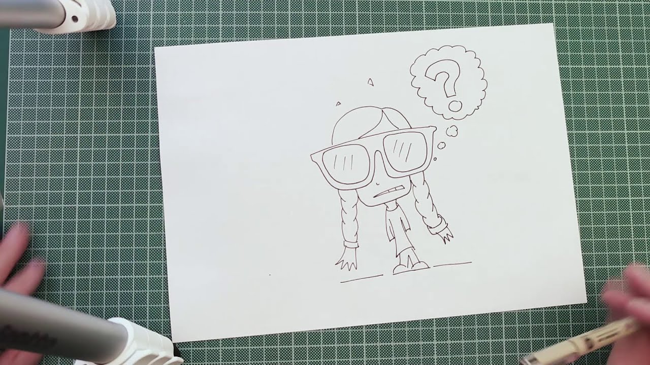 puzzled girl - how to draw this quick sketch (2X) / [ b240 ] day 605 ...