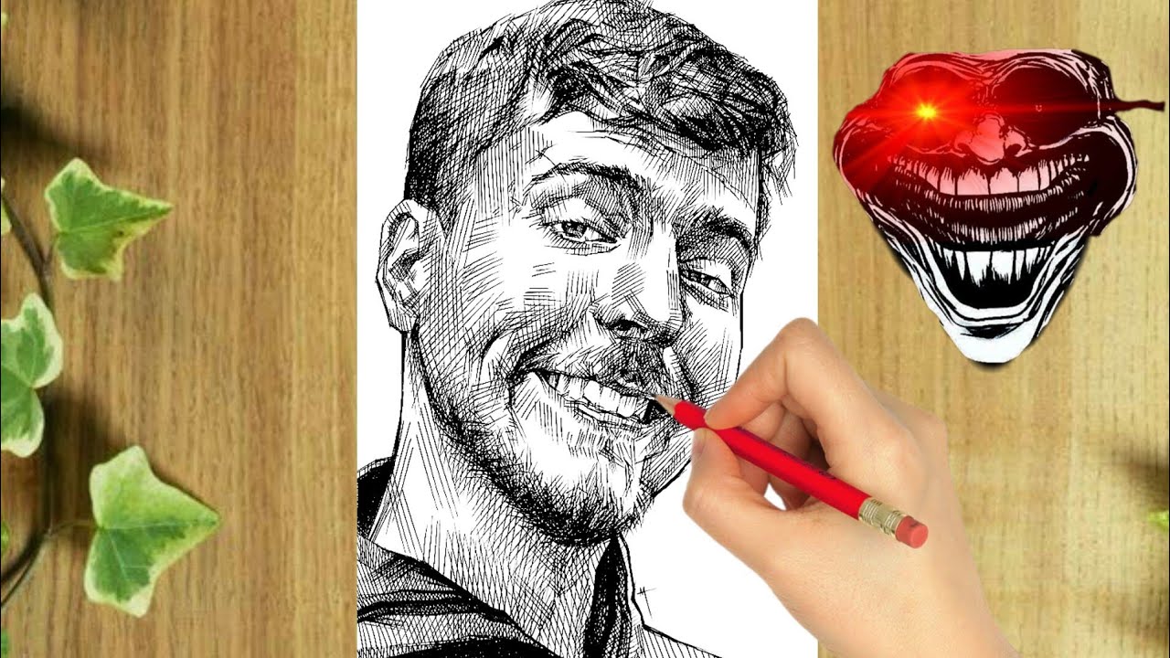 How to Draw @MrBeast / Mr Beast Easy Face Drawing - YouTube