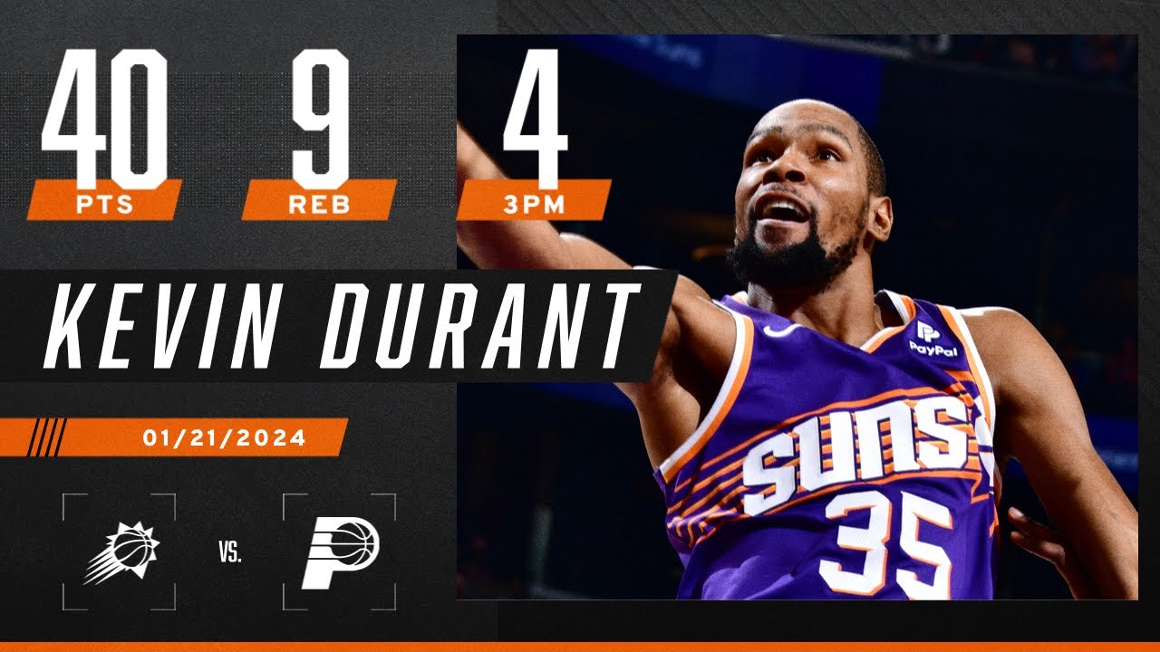 Kevin Durant's NEAR 40-PT DOUBLE-DOUBLE helps Suns extend win streak to ...