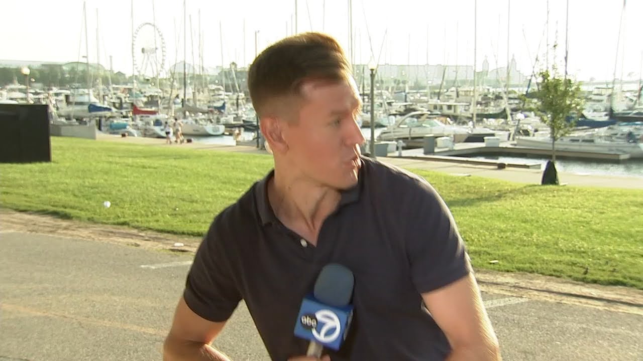 ABC7 reporter rushes on air to help cyclist after crash | VIDEO - YouTube
