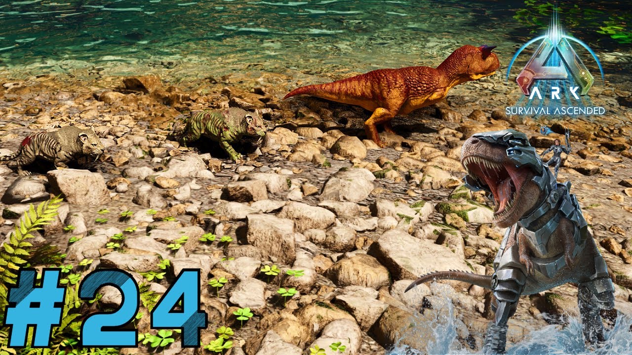 ARK Survival Ascended #24 Sabertooth & Carnotaurus - YouTube