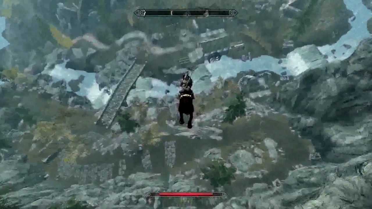 Skyrim - Surviving Cliff Jump - YouTube