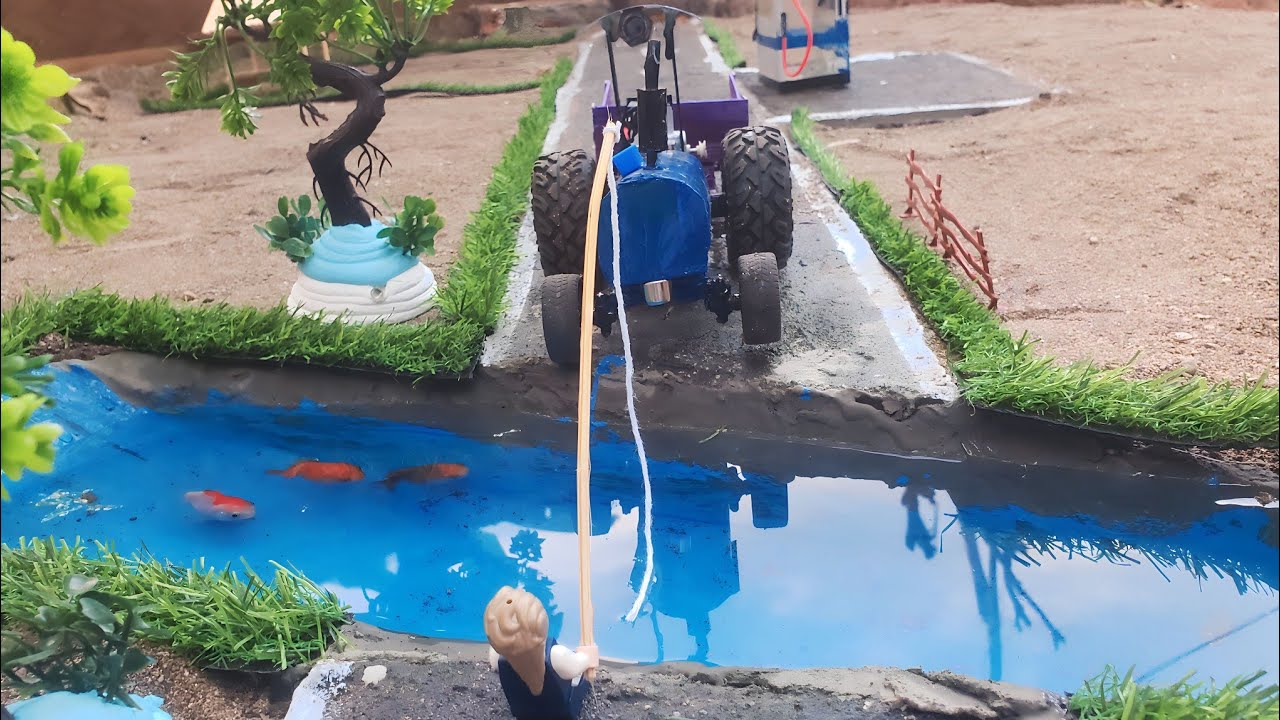 diy tractor mini making river renovation waterpool | diy tractor ...