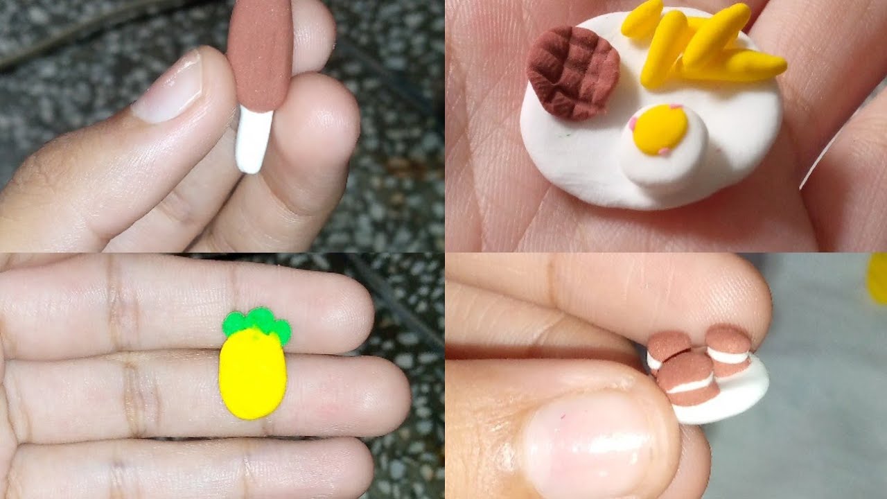 Polymer clay miniature food 🍦🍍🍪The most cutest Things 🌹🌟Easy polymer ...