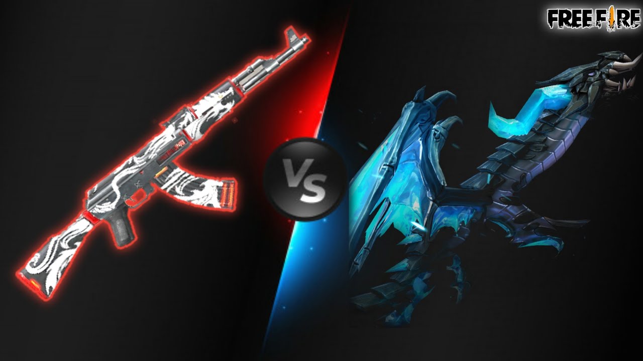Comparing AK Blue Flame Draco Skin And AK Dragon Skin // Free Fire ...