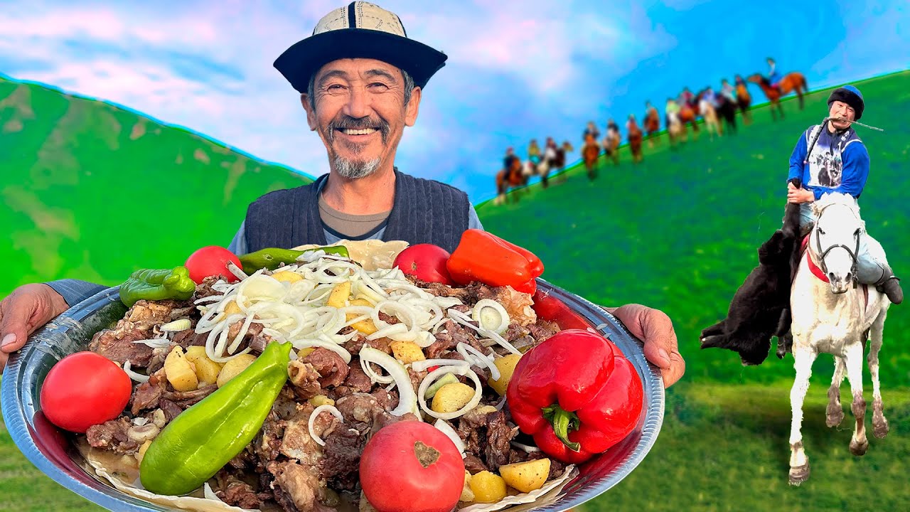 Nomad Cooking Kuurdak with goat meat from Kok Boru | the Roughest Game ...