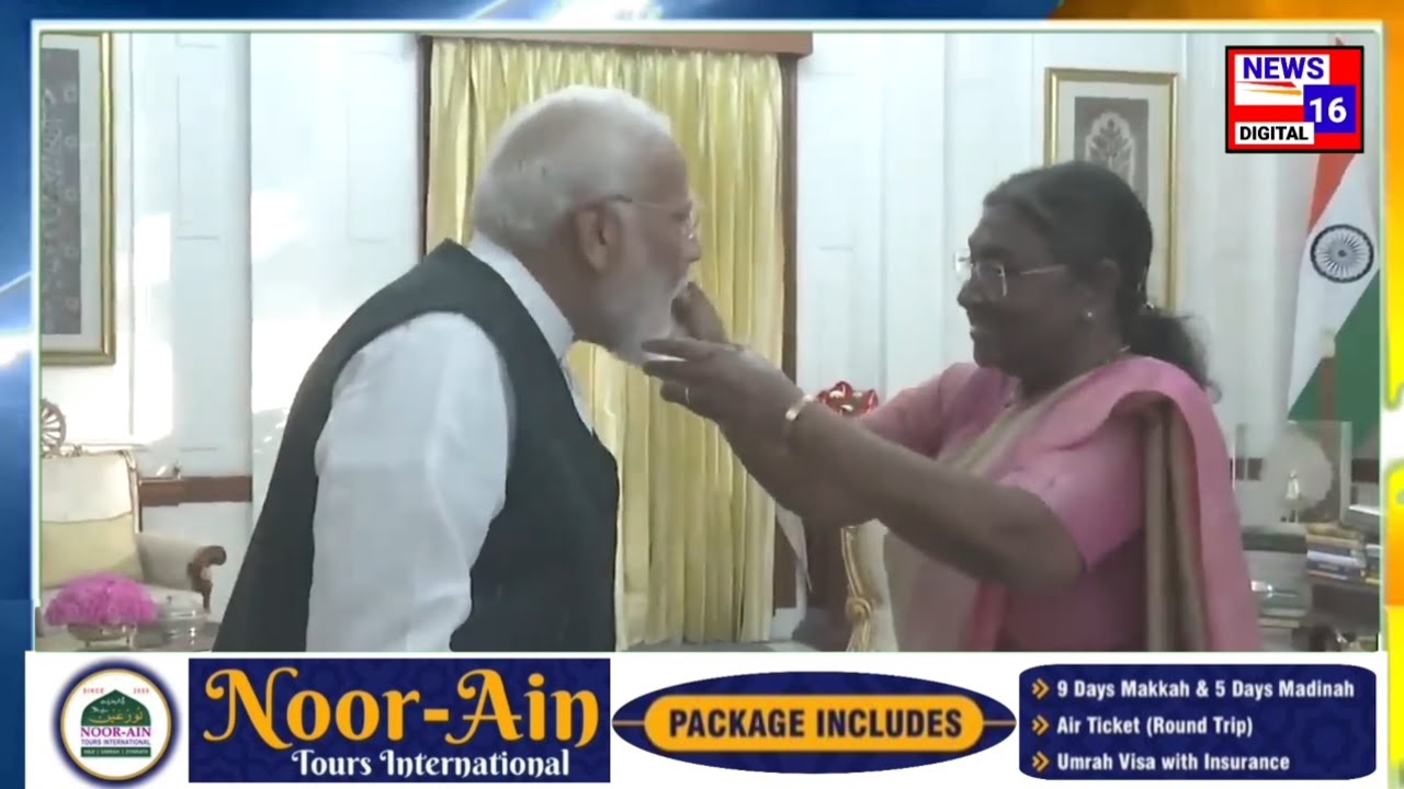 President Murmu offers 'Dahi-Cheeni' to Prime Minister-elect Shri ...