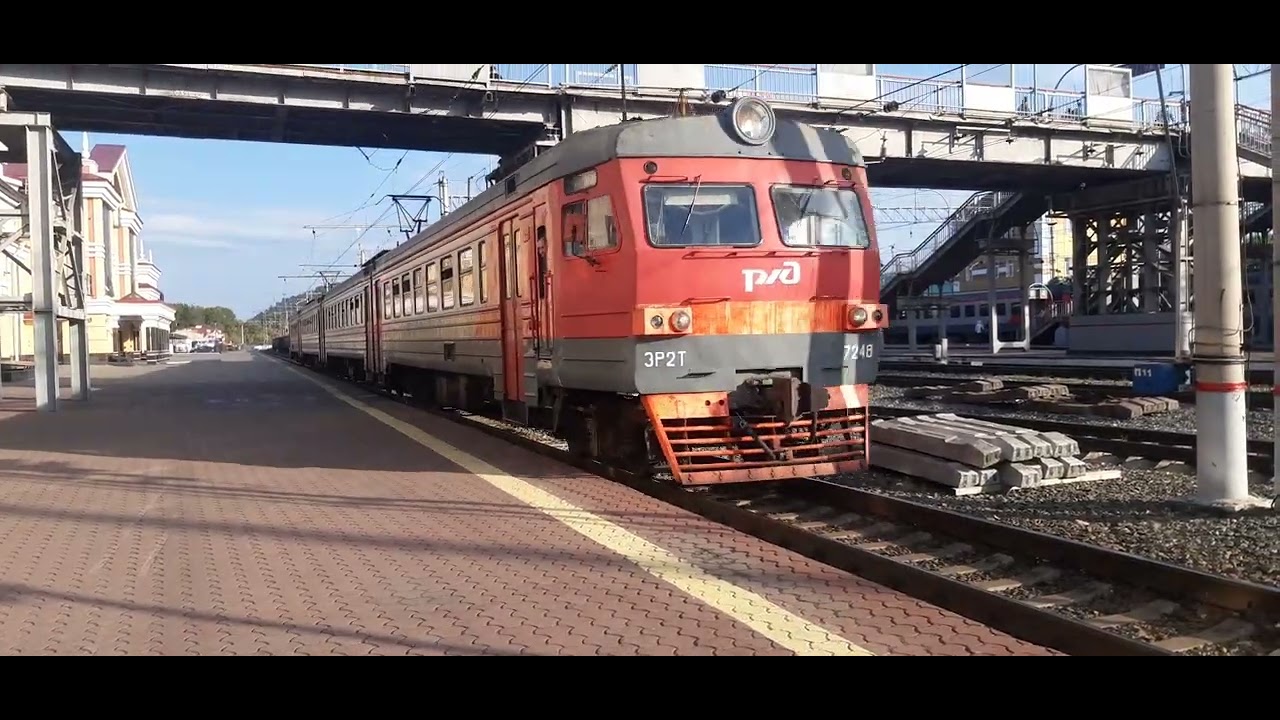 Электропоезд ЭР2Т-7248 С рейсом на Белово.Electric train ER2T-7248 With a flight to Belovo - YouTube