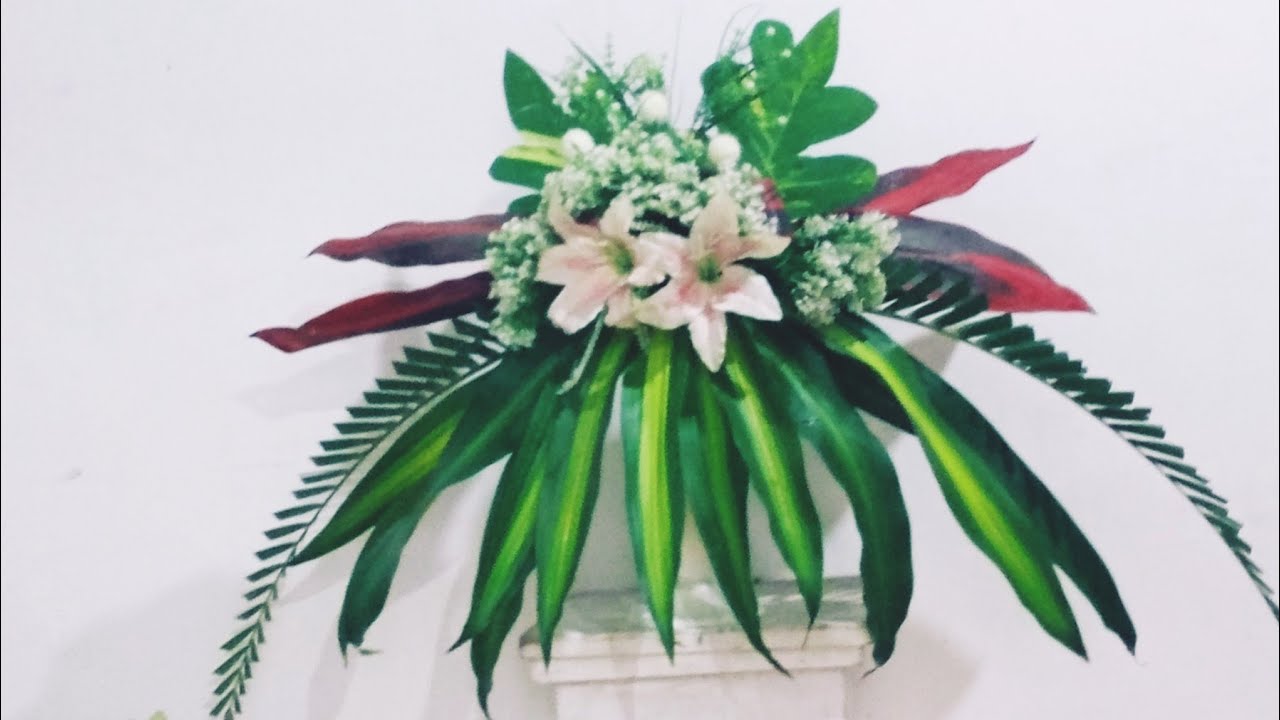 Tutorial belajar merangkai bunga artificial dengan daun segar - YouTube