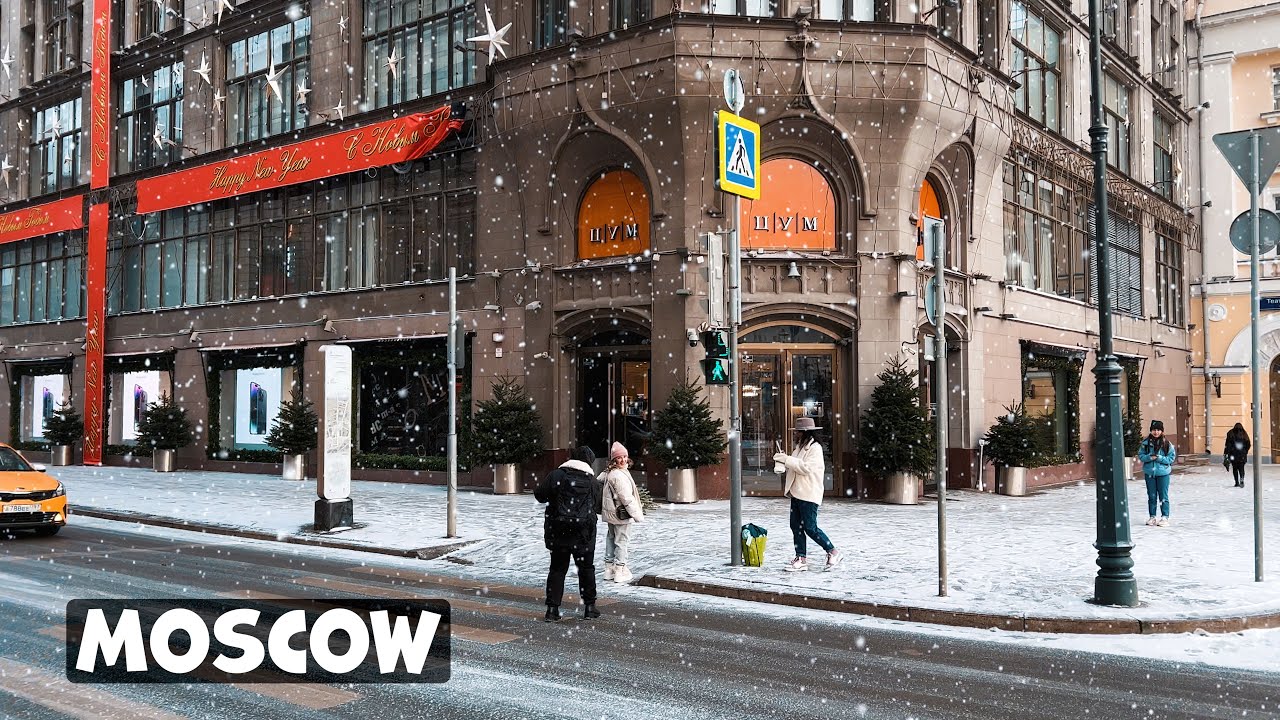 ⁴ᴷ RUSSIAN WINTER ️ Walk in snowy Moscow | Street of the most luxurious ...