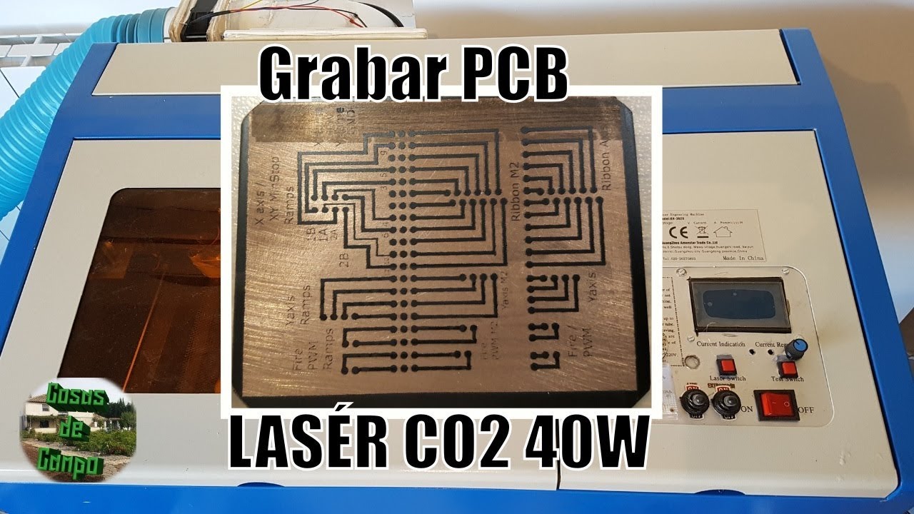 Como grabar placa pcb (circuito) con grabadora láser K40 - YouTube