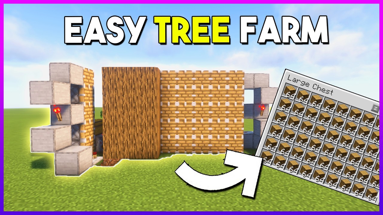 Minecraft 1.21 Automated Tree Farm Design (Simple & Efficient!) - YouTube