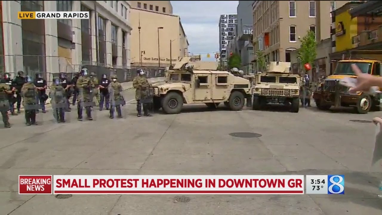 Police on standby for protest in heart of downtown Grand Rapids - YouTube