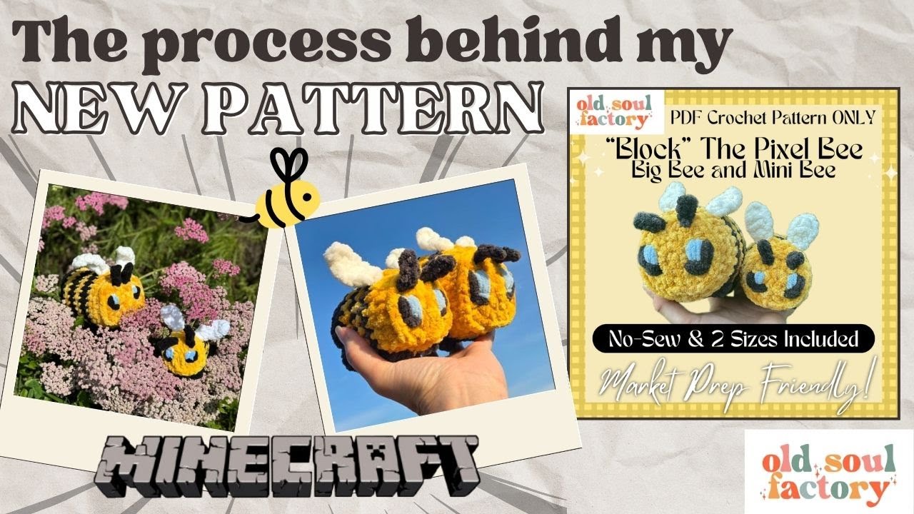 🐝Making My Minecraft Bee Pattern! Pattern Publishing Process🐝 - YouTube