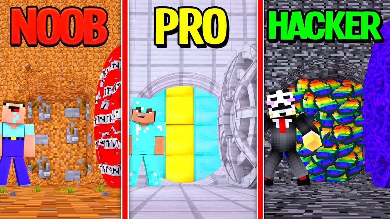 Minecraft - NOOB PRO HACKER - Secret Safe Room in Minecraft! - YouTube
