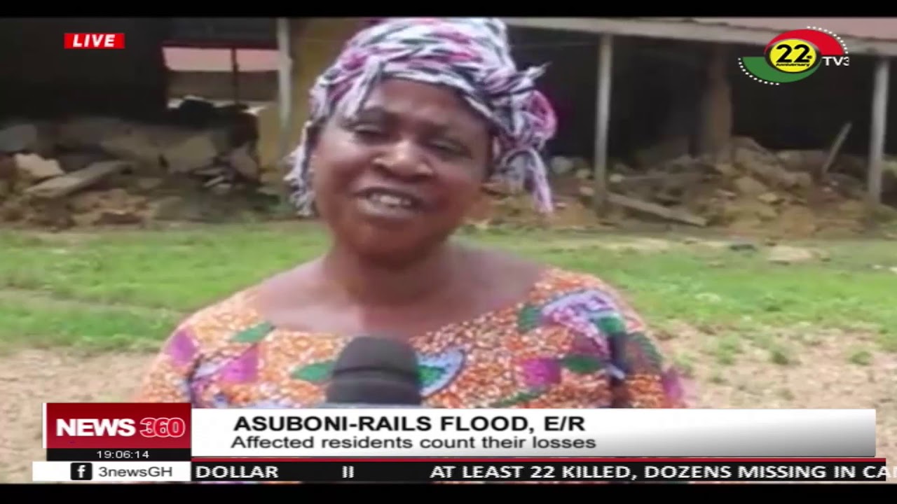 Affected residents in Asuboni rails flood count their losses - YouTube