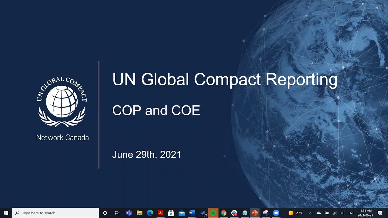 UN Global Compact Reporting: COP and COE Informational Webinar - YouTube
